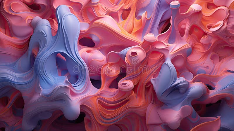 Flowing Streams of Liquid Merging and Mixing in Abstract Patterns Stock ...