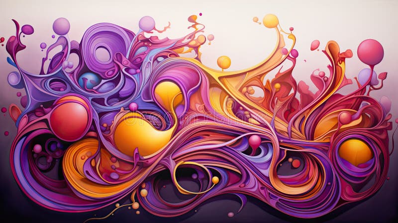 Flowing Streams of Liquid Merging and Mixing in Abstract Patterns Stock ...