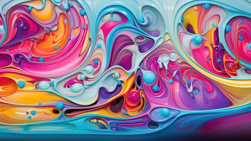 Flowing Streams of Liquid Merging and Mixing in Abstract Patterns Stock ...