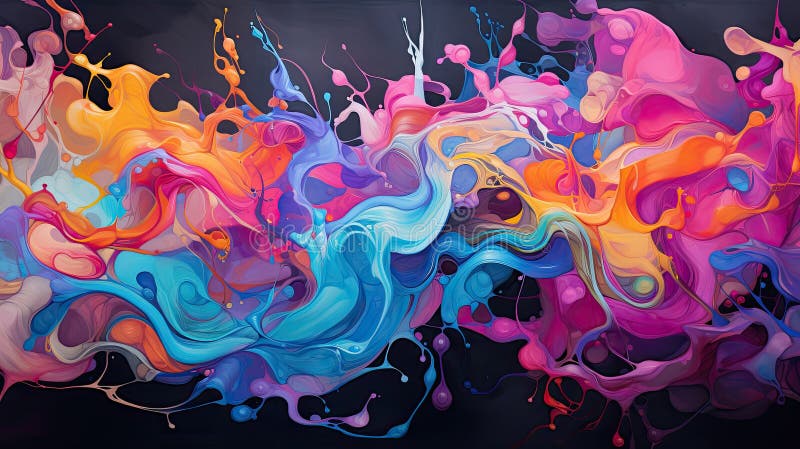 Flowing Streams of Liquid Merging and Mixing in Abstract Patterns Stock ...