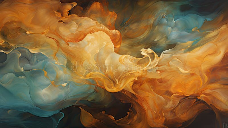 Flowing Streams of Liquid Merging and Mixing in Abstract Patterns Stock ...