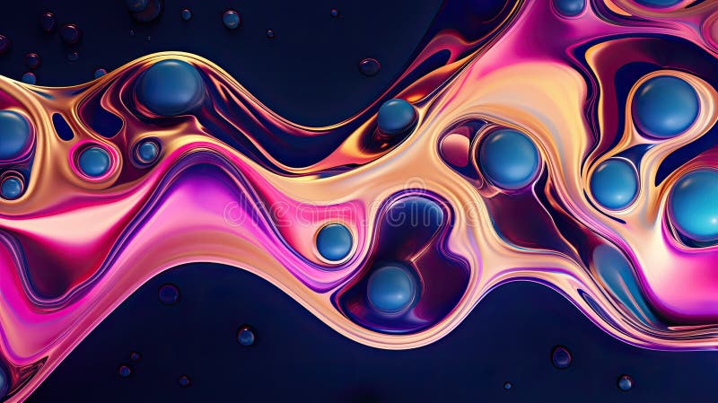 Flowing Streams of Liquid Merging and Mixing in Abstract Patterns Stock ...