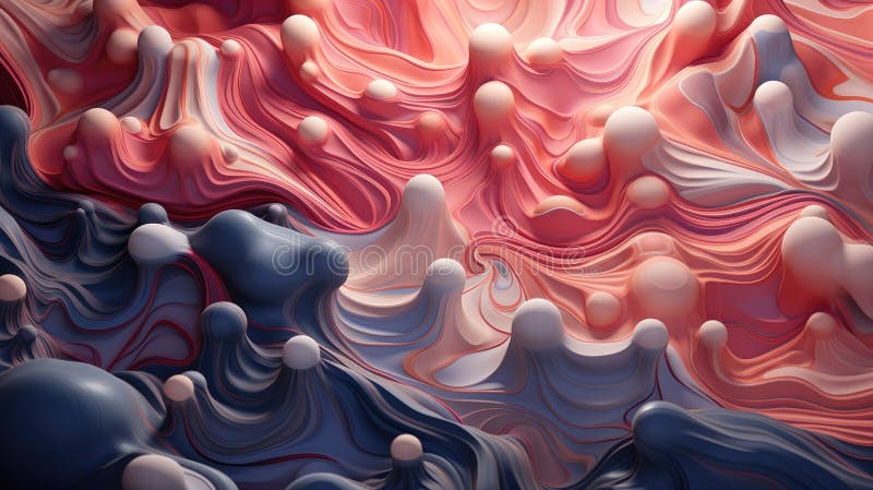 Flowing Streams of Liquid Merging and Mixing in Abstract Patterns Stock ...