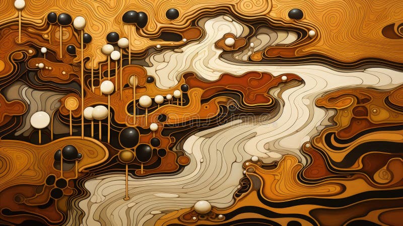 Flowing Streams of Liquid Merging and Mixing in Abstract Patterns Stock ...
