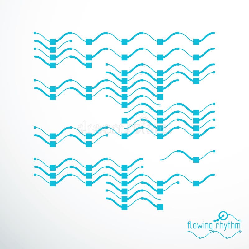 Flowing Stripes, Vector Abstract Wave Lines Illustration for Use As ...