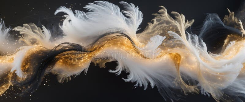 Abstract Plasma Waves, Flowing Neon Pink and Green Streaks with Glowing ...