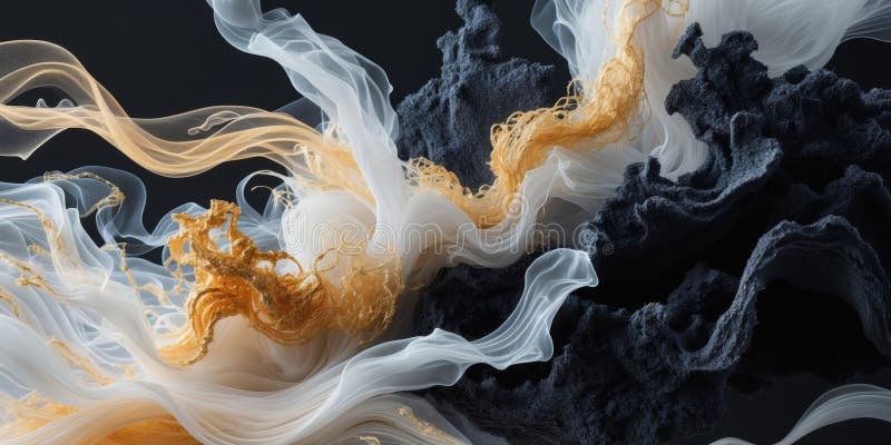 Abstract Plasma Waves, Flowing Neon Pink and Green Streaks with Glowing ...