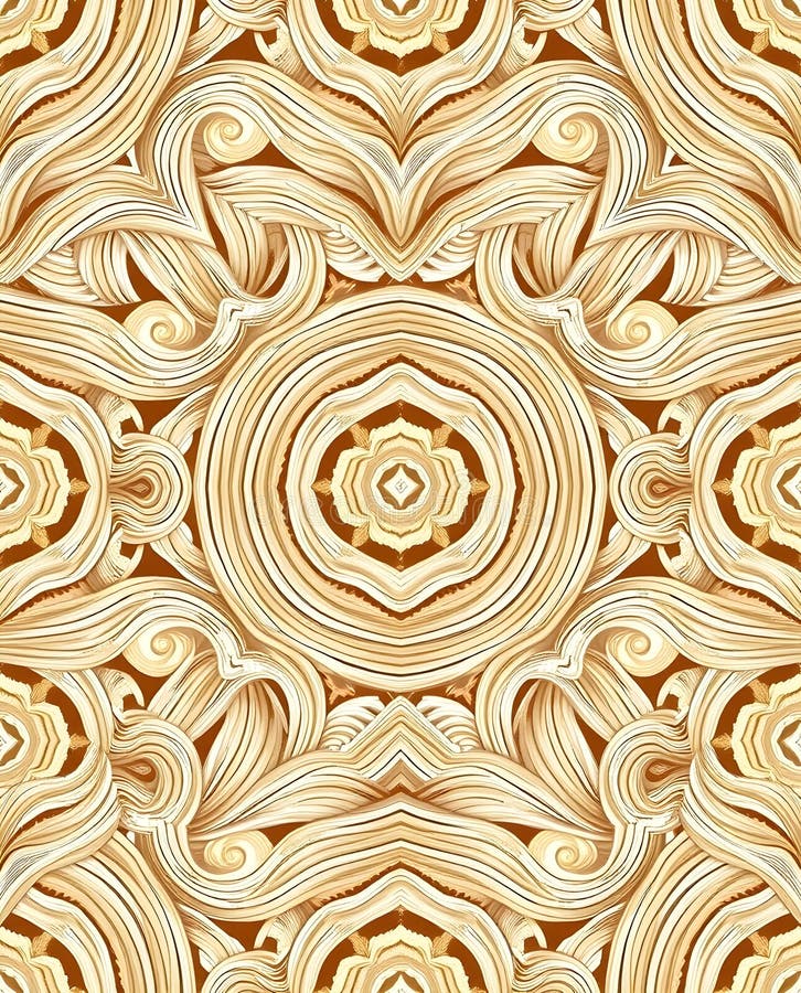 Flowing Thai Mudmee with Meditative Curves, Seamless Pattern. Stock Illustration - Illustration ...