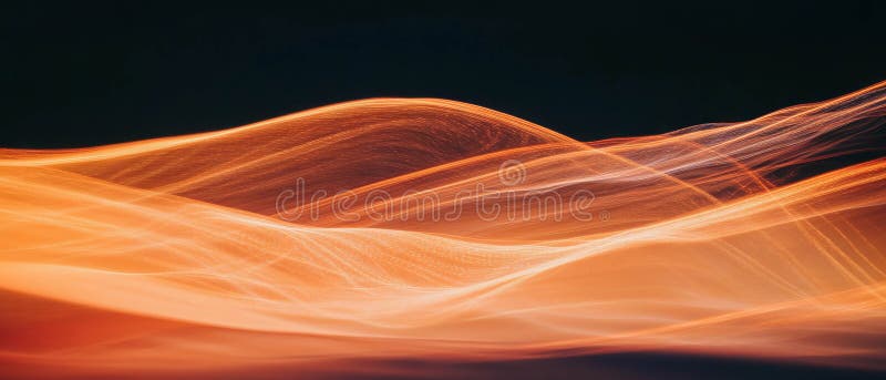 Flowing Trails of Fire Light Against a Smooth Black Background in Long ...