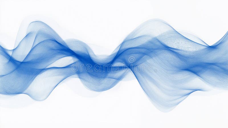 Flowing, Translucent Blue Ribbon in Graceful Curves Stock Illustration ...