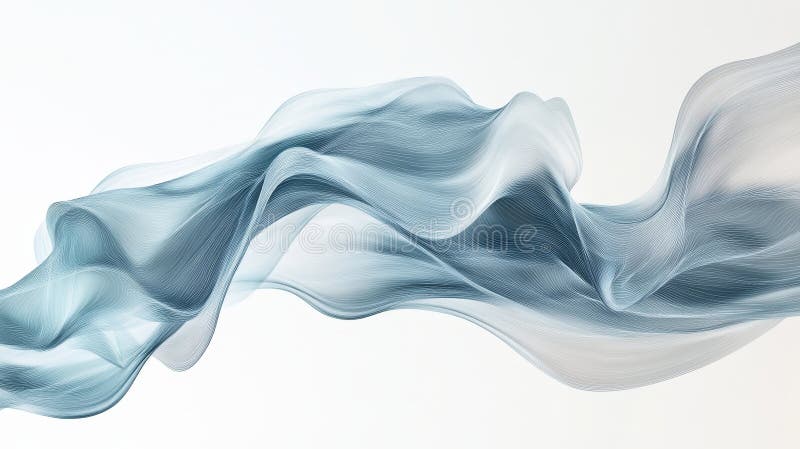 Flowing Translucent Blue Smoke Effect with Smooth, Undulating Curves on ...
