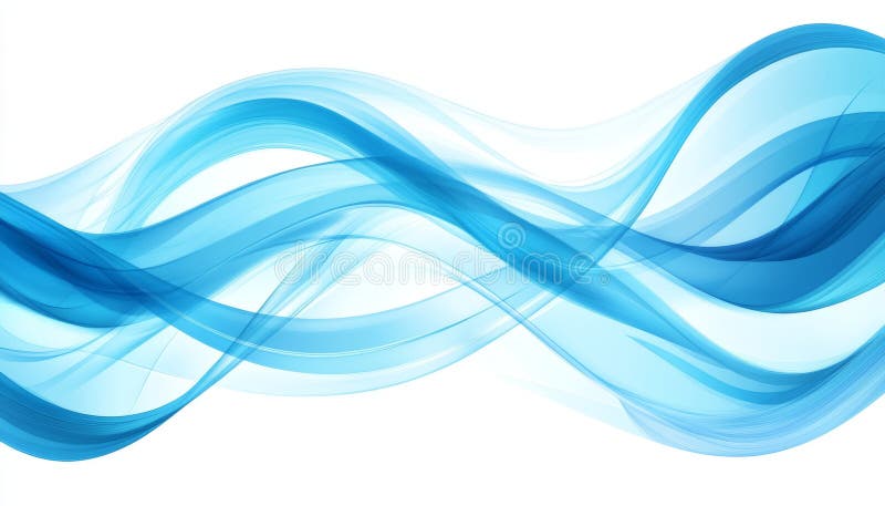 Flowing Translucent Blue Smoke Effect with Smooth, Undulating Curves on ...