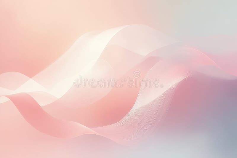 Flowing Translucent Pink and White Wave Patterns Stock Illustration ...