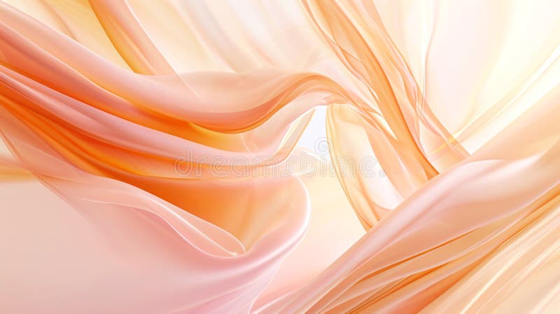 Flowing, Transparent, Elegant Curves, Soft Peach Color of the Fabric ...