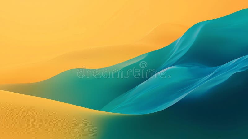 Flowing in Vibrant Yellow and Teal, an Abstract Background Creates a ...