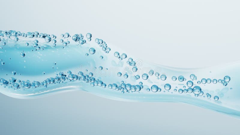 Flowing Water Bubbles and Wave Background, 3d Rendering Stock Footage ...