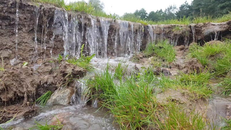 Small Waterfall in the Mountain a Landslide, or Sometimes by Rock ...