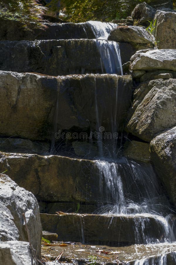 Flowing Water Over a Rock Feature Waterfall Stock Photo - Image of rock ...