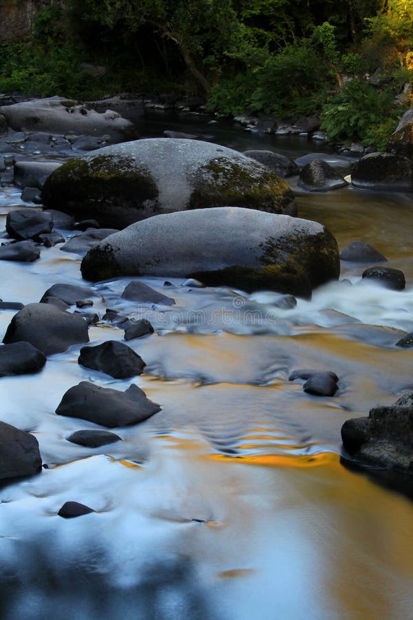 Flowing Water Over Rocks and Boulders Stock Image - Image of drop ...