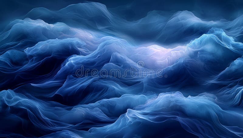 Flowing Water Pattern in Futuristic Underwater Space Illustration ...