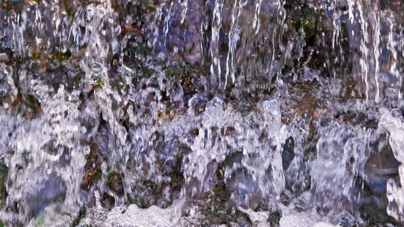 The Flowing Water Small Rapid Waterfall on River in Slow Motion at ...