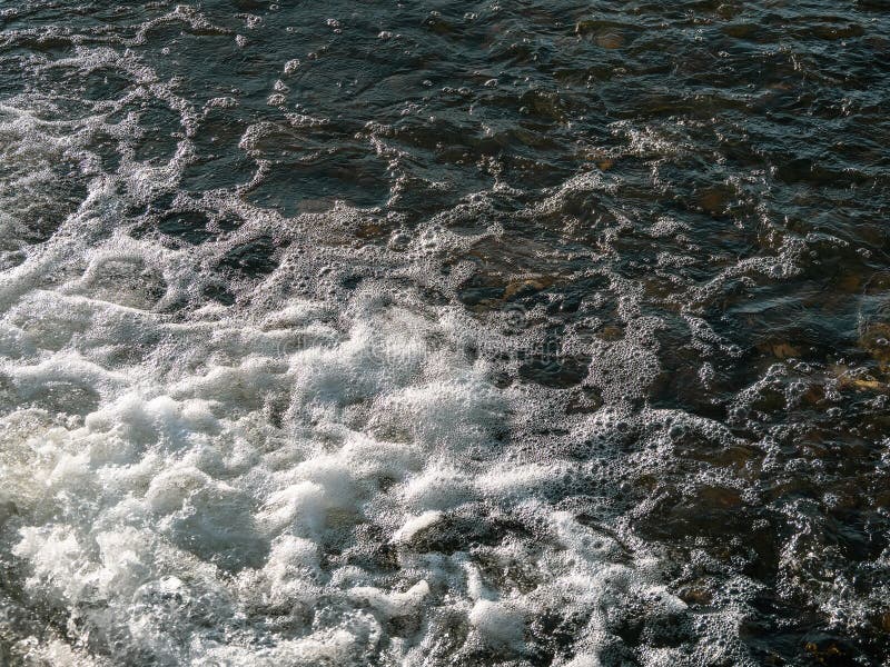Flowing Water Texture. White Water Foam, Small Waterfall, Water Background Stock Photo - Image ...