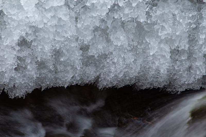 Flowing Water Under Melting Ice, Concept of Global Warming Stock Photo ...
