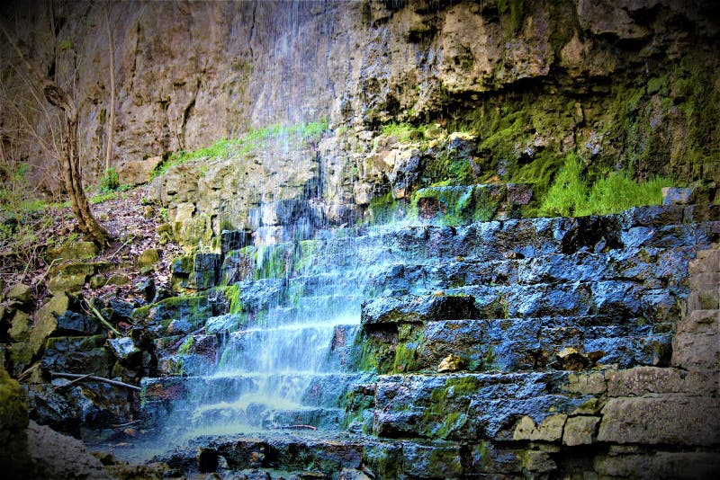 Flowing Waterfall in Ohio stock image. Image of little - 114928821