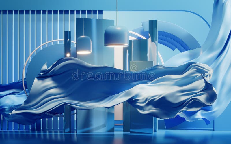 Flowing Wave Cloth, 3d Rendering Stock Illustration - Illustration of ...