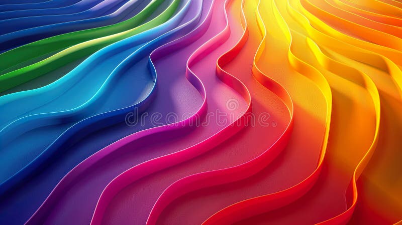 Flowing Waves of Color Transition from Cool To Warm Tones, Creating a ...