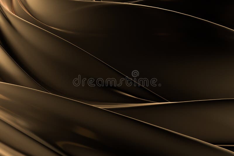 Flowing and Waving Golden Cloth Background, 3d Rendering Stock ...
