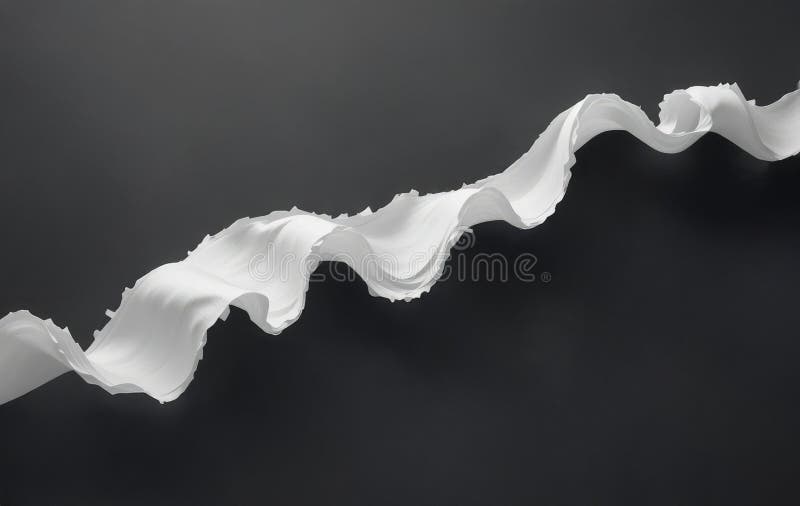 Flowing White Fabric on Gray Backdrop Creates Elegant Visual Texture ...