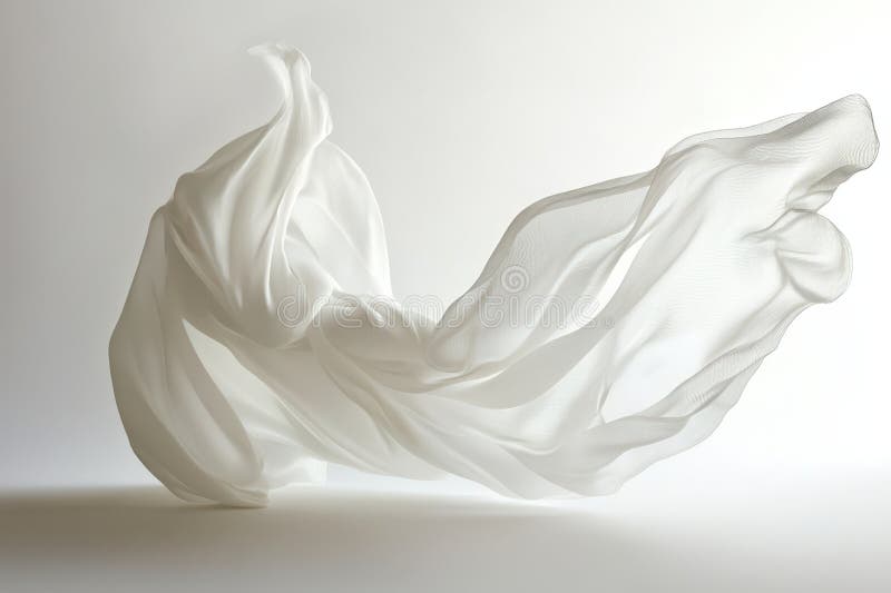 Flowing White Fabric with Soft, Gentle Drapes Stock Illustration ...