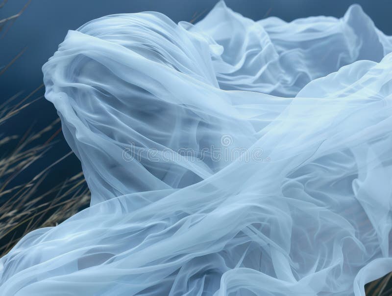 Flowing White Fabric in the Wind Stock Illustration - Illustration of ...