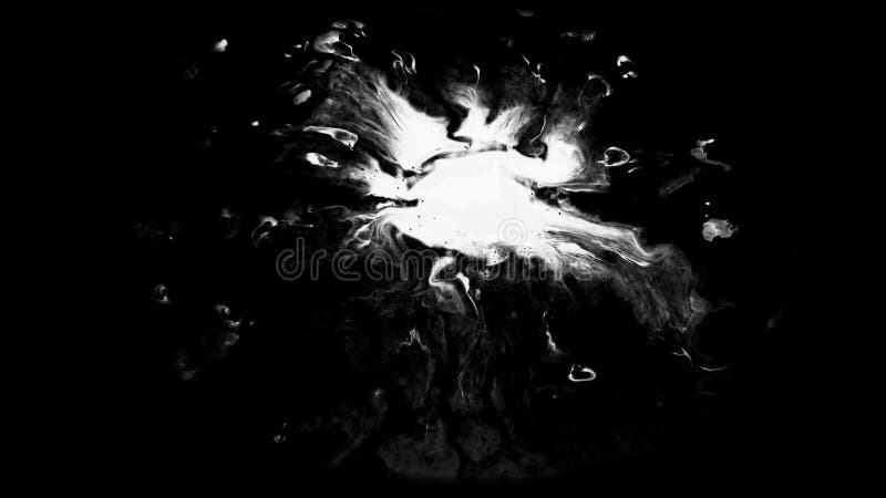 Flowing White Paint Stain on Black Background Stock Video - Video of ...