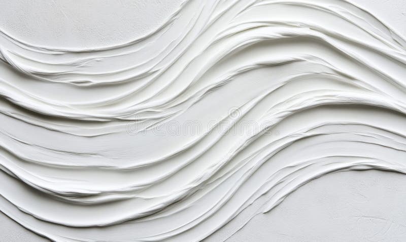 Flowing White Plaster Art Creates a Textured Abstract Background with ...