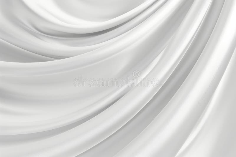 Flowing White Satin Drapery Texture Elegance Background. 3D ...