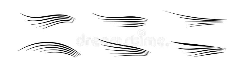 Flowing Wind Motion Line. Air Logo Wave. Air Movement and Gust Symbol ...