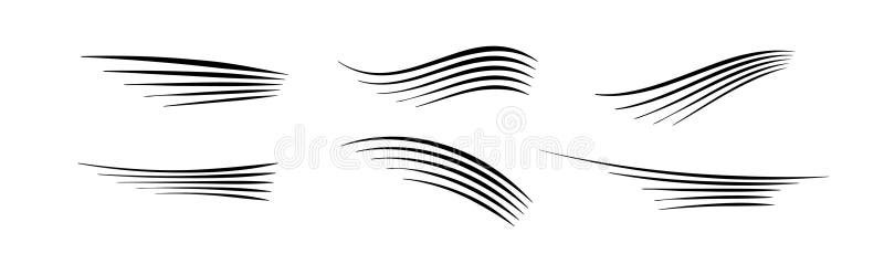 Flowing Wind Motion Line. Air Logo Wave. Air Movement and Gust Symbol ...