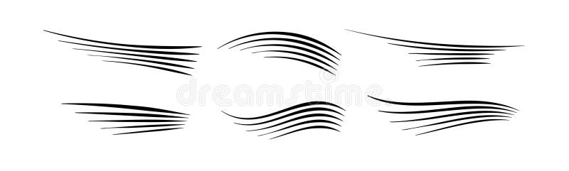 Flowing Wind Motion Line. Air Logo Wave. Air Movement and Gust Symbol ...