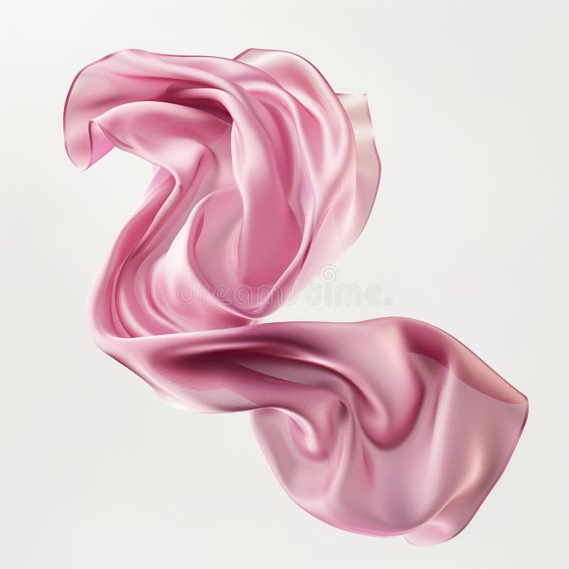 Silk Fabric Flowing on a White Background, Generative AI Stock ...