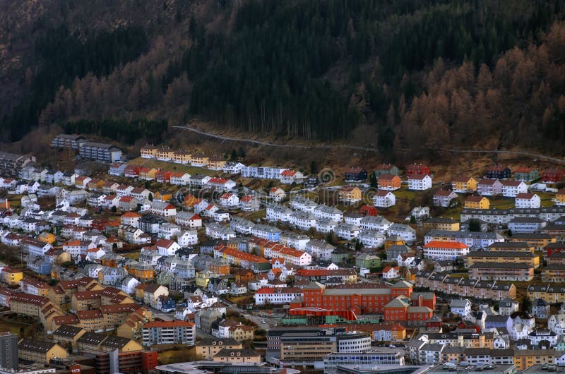 Floyen at sunset stock photo. Image of bergen, panoramic - 175366878