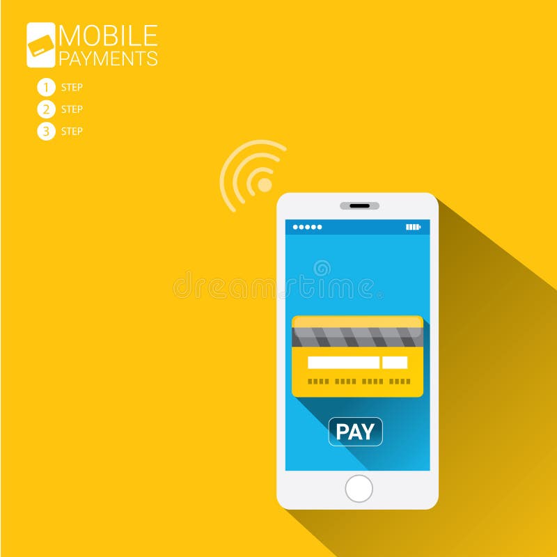 Flsmartphone Processing of Mobile Payments Stock Vector - Illustration ...