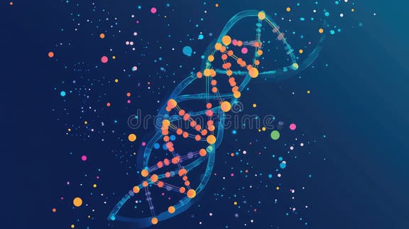 Flt Constructing a Dna Helix in a Flat Cartoon Style Stock Illustration ...