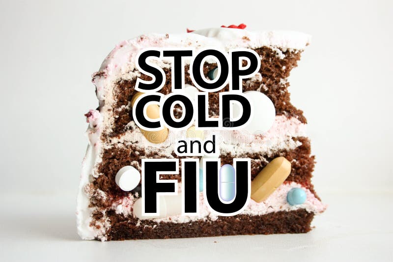 Flu and colds stop. cake stock image. Image of tablet - 105650077