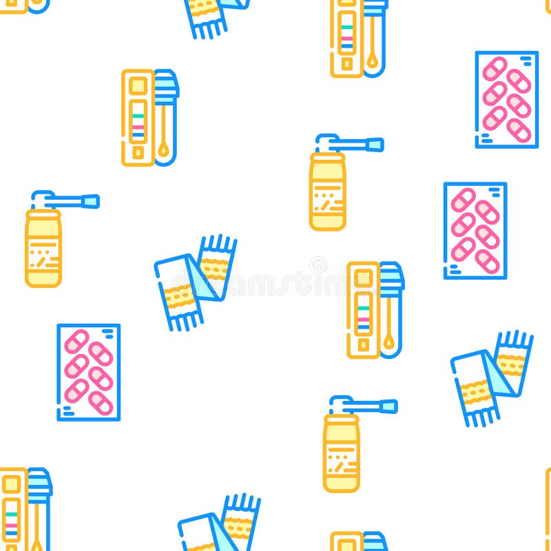 Flu Disease Treatment Vector Seamless Pattern Stock Vector ...