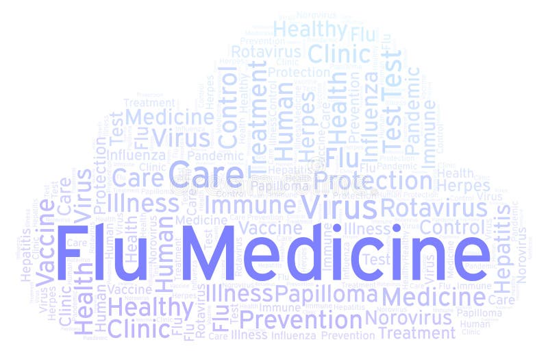 Flu Medicine Word Cloud, Made with Text only Stock Illustration ...