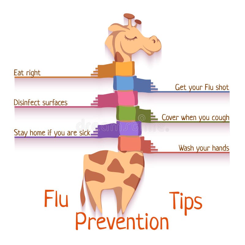 Flu Prevention Tips. Vector Illustration with Stock Vector ...