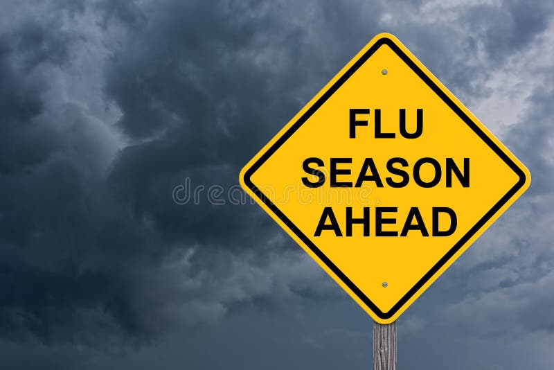Flu Season Ahead Warning Sign Stock Image - Image of seasonal, concept ...
