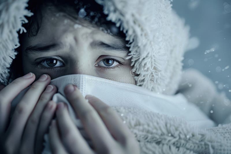 Flu Season Viruses Spreading through Air with Coughing, Microscopic ...